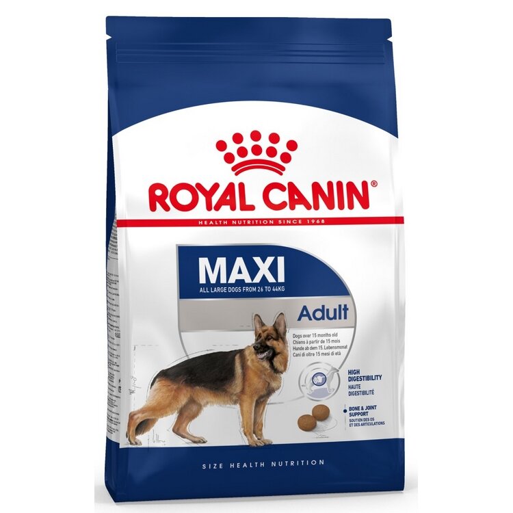 Royal Canin Maxi Adult / Сухой корм Роял Канин Макси Эдалт для Взрослых собак Крупных пород в возрасте от 15 месяцев до 5 лет фас. 15 кг