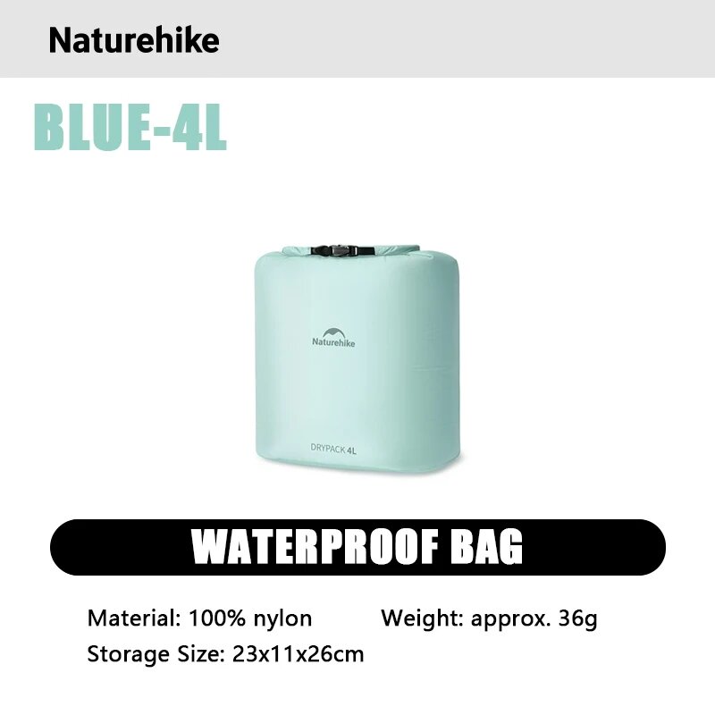 Naturehike Водонепроницаемые сумки 4л, 8л, 12л, 20л Синий, Blue-4L