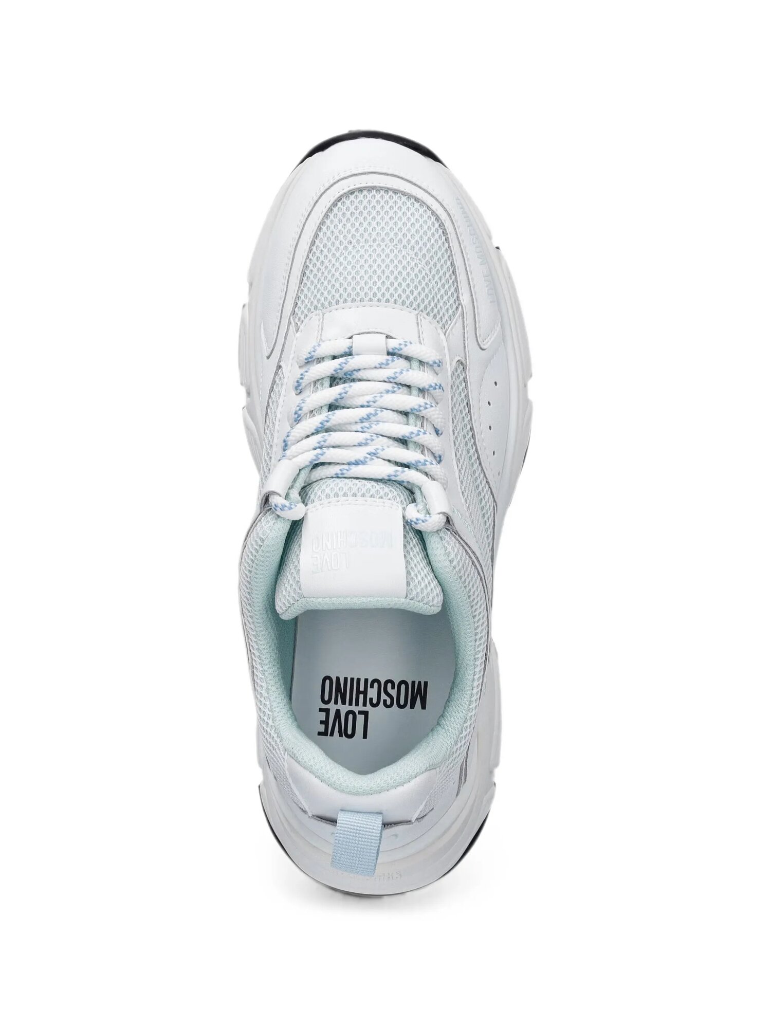 Кроссовки LOVE MOSCHINO Mesh-panelled chunky sneakers, размер 37, бежевый/белый — фото 1