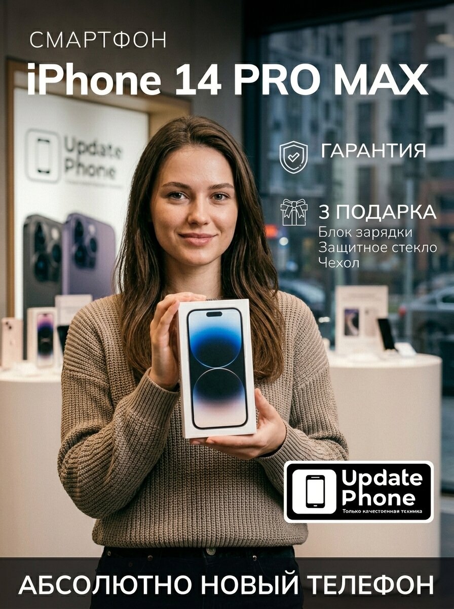Смартфон Apple iPhone 14 Pro Max 256gb, Dual: nanoSIM + eSIM, Silver, Серебристый, NEW