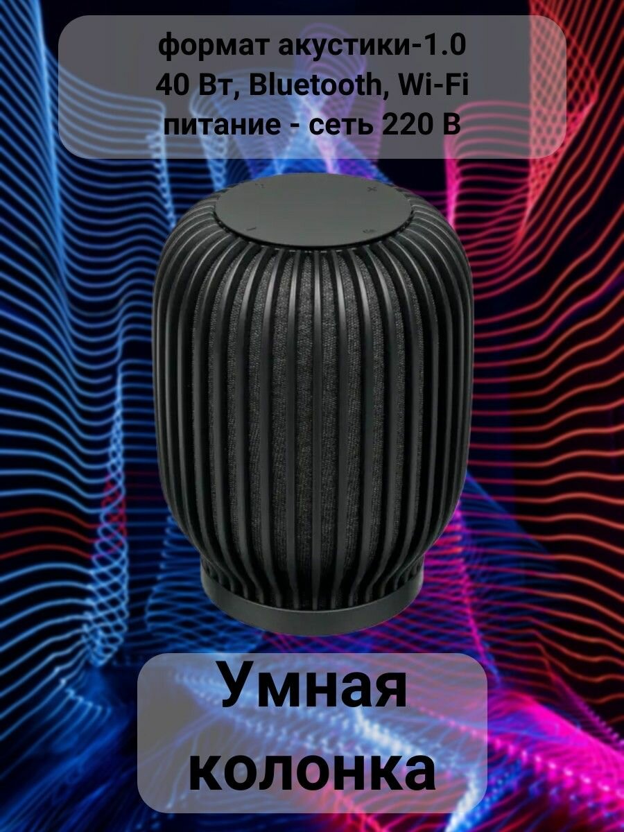Умная колонка, формат акустики-1.0, 40 Вт, Bluetooth, Wi-Fi, питание - сеть 220 В