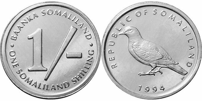 Сомалиленд 1 шиллинг, 1994 Голубь UNC