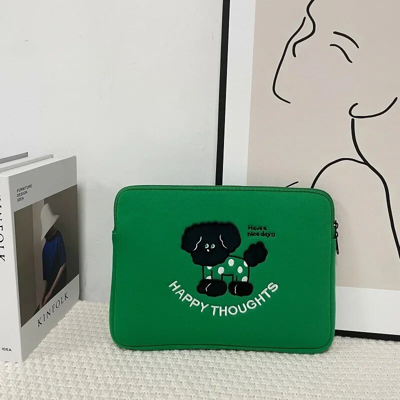Чехол для ноутбука ONEVAN Зеленый, 13-13.6inch, Green Dog