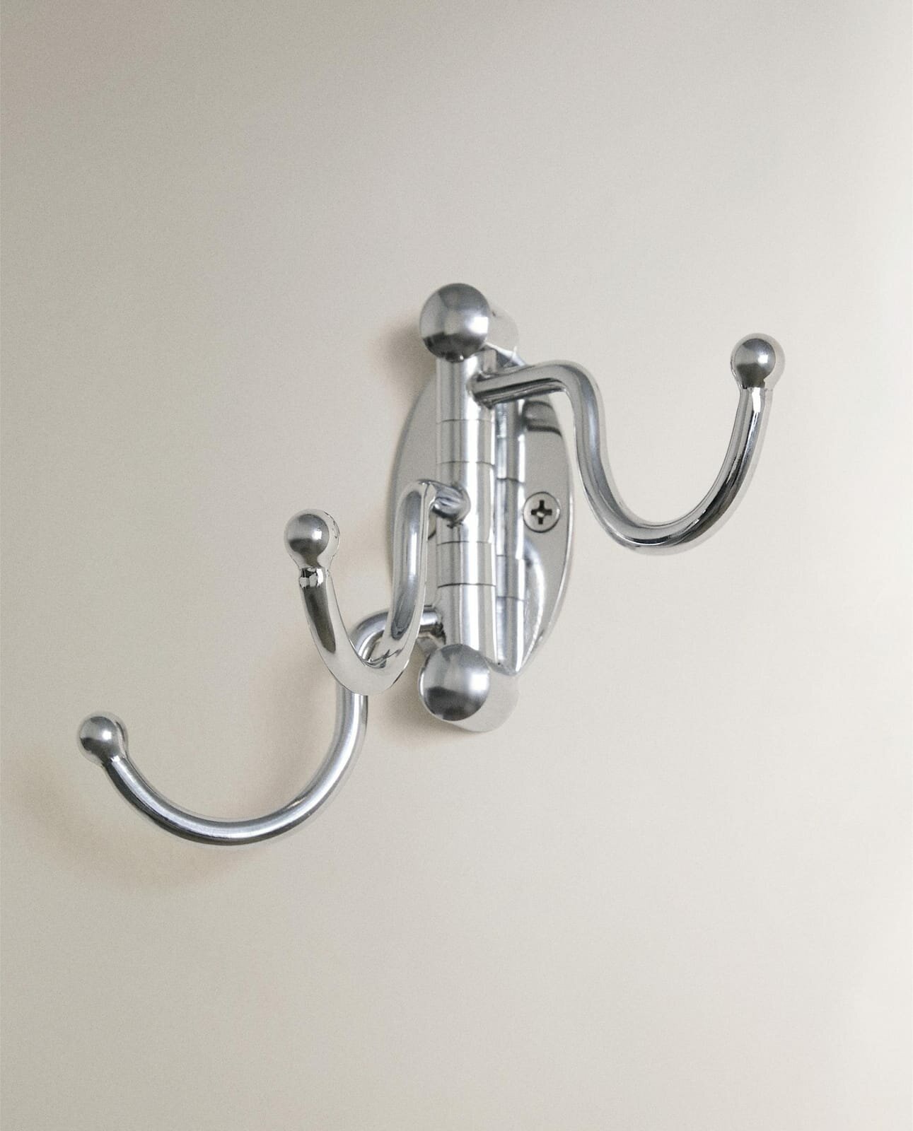 Вешалка настенная zara home тройная металлическая, серебристый, 10x2x9 см 3515/517/808-99