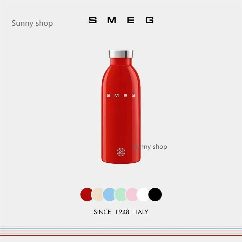 Термокружка SMEG, 0.5 л, Красный, Нержавеющая сталь, Сохраняет тепло до 6 часов