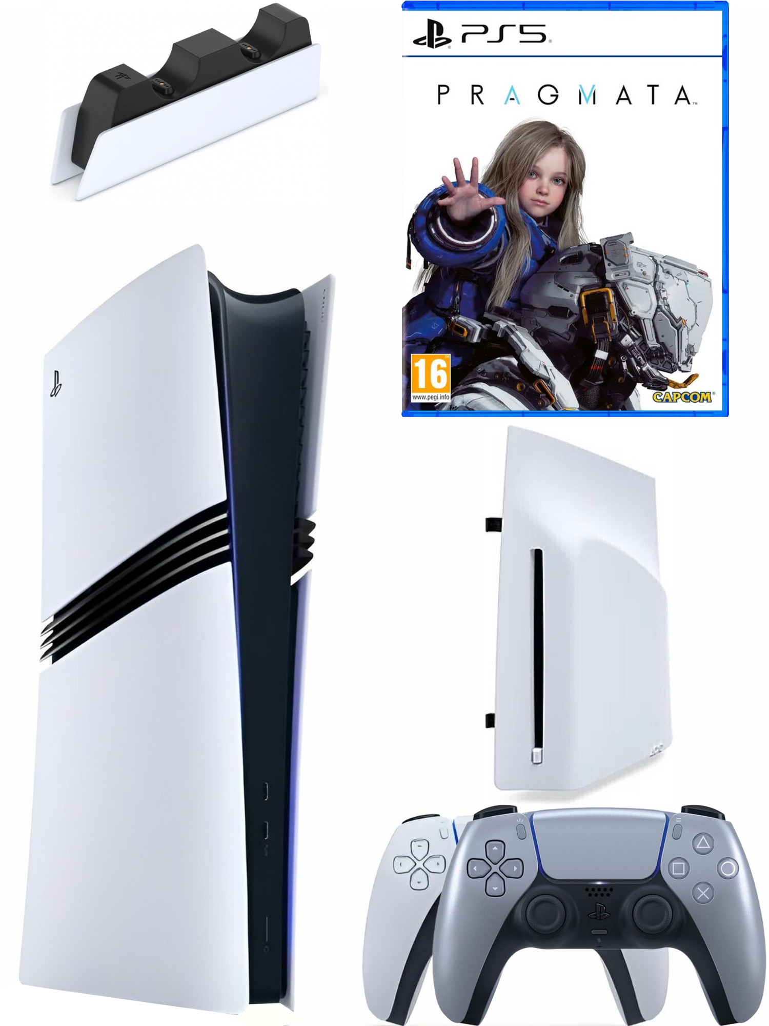 Игровая приставка Sony PS 5 Pro Digital Edition+Зарядная станция+ Дисковод +2-ой геймпад+Pragmata ,2Tb SSD