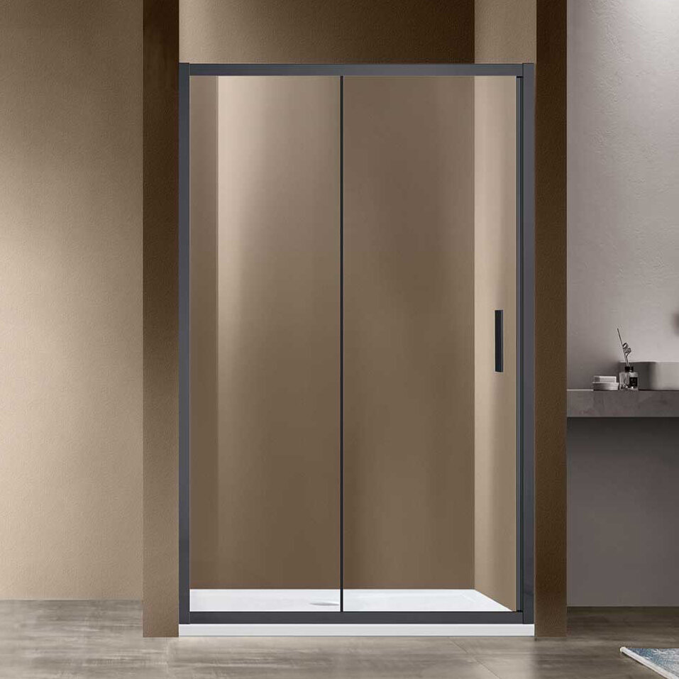Душевая дверь в нишу Vincea Garda VDS-1G110CLGM 110 см, профиль вороненая сталь, стекло прозрачное