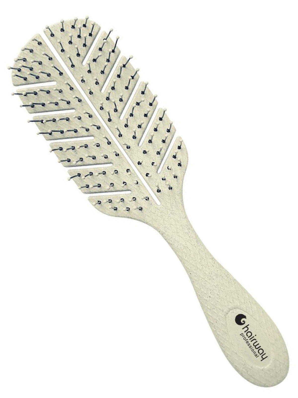 Щетка Hairway "ECO" 10-рядная, массажная, для мокрых волос, 20.5см, бежевая