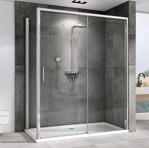 Душевой уголок Abber Komfort AG93140-S92 140x90, профиль хром, стекло прозрачное