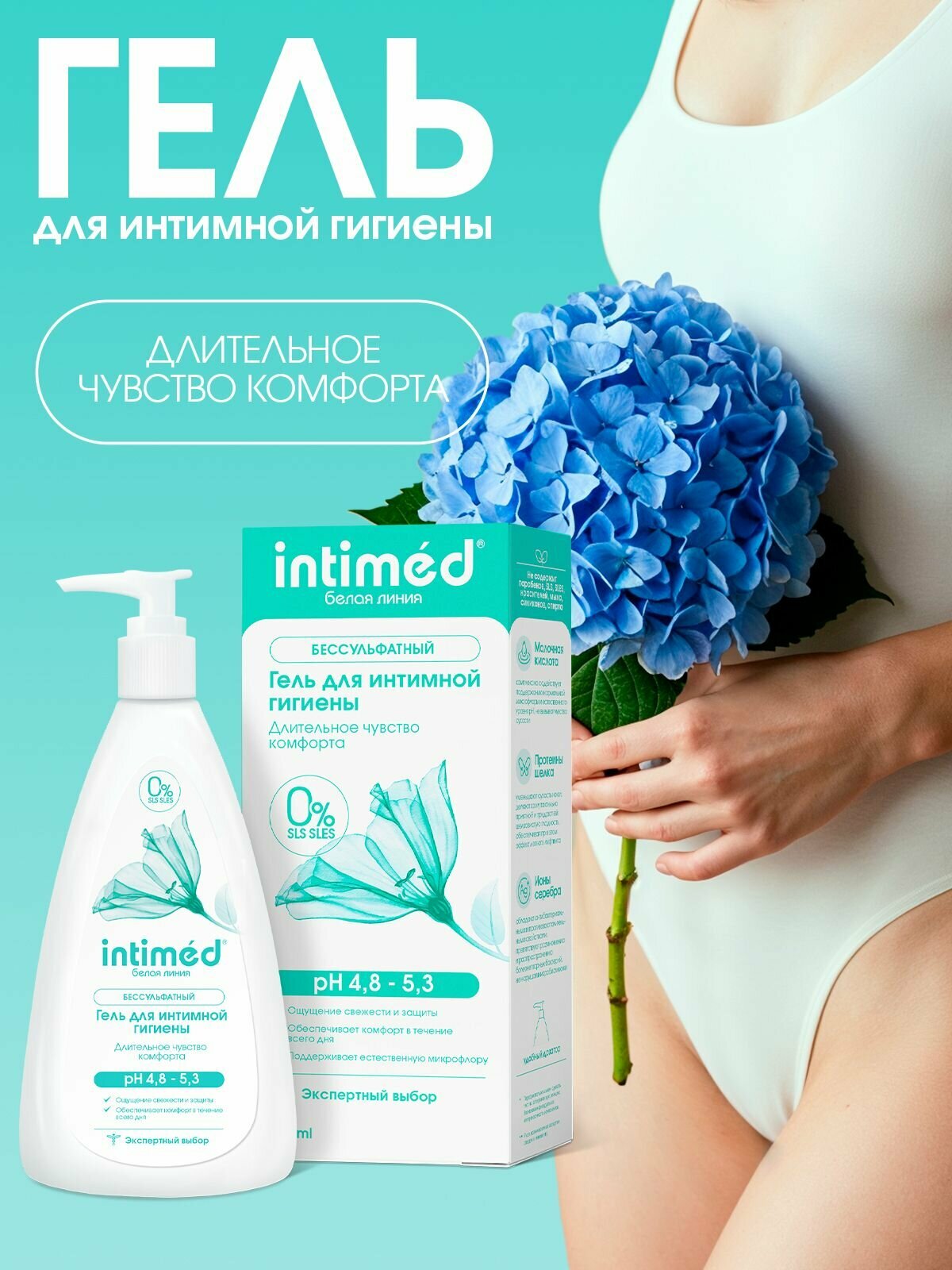 Intimed Гель для интимной гигиены Длительное чувство комфорта 200 мл