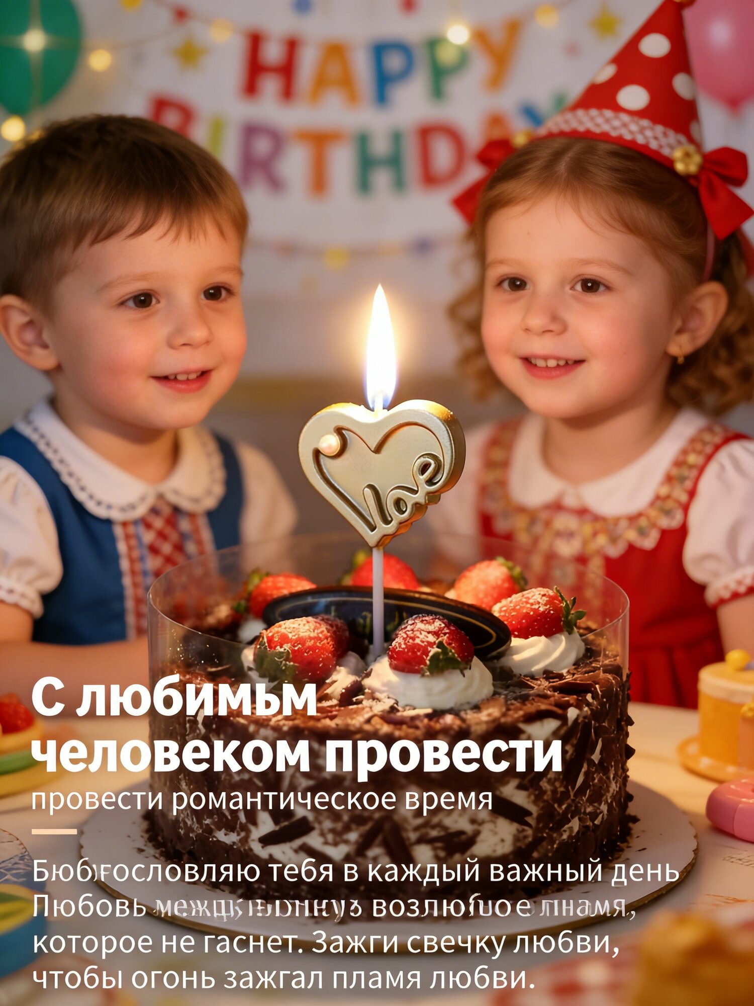 Свечи для торта, 12 см х 12 см, 1 шт