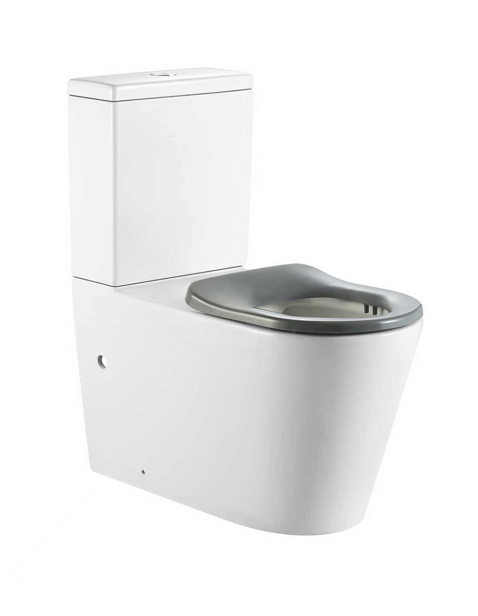 Напольный унитаз для людей с ограниченными возможностями SantiLine SL-3010 безободковый, с бачком, белый