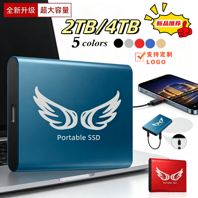 M.2 мобильный SSD USB 3.0 6 ТБ серебристый высокая скорость портативное хранилище для ПК ноутбука