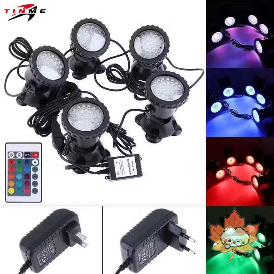 5 x меняющие цвет прожекторы для пруда IP68 RGB 36LEDs с регулируемой яркостью для сада газона дерева флага фонтана