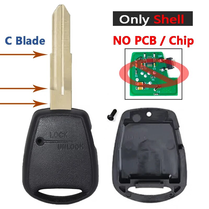 Автомобильный ключ-брелок KEYECU 433 МГц с чипом ID46, 1 кнопка, для Hyundai Only Shell -C, 1 Piece