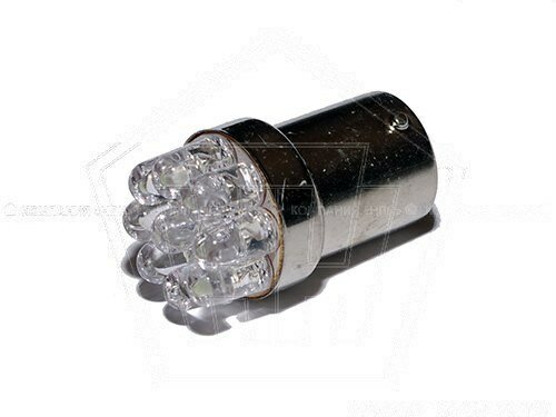 Лампа светодиод 24v t15w ks-auto 9 диодов, белая (повтор, стоп, габарит, з/ход) ва15s