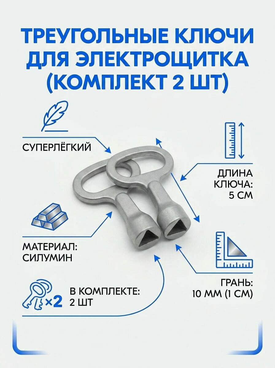 Ключ для электрошкафов, универсальный, треугольный, трехгранный, для шкафа