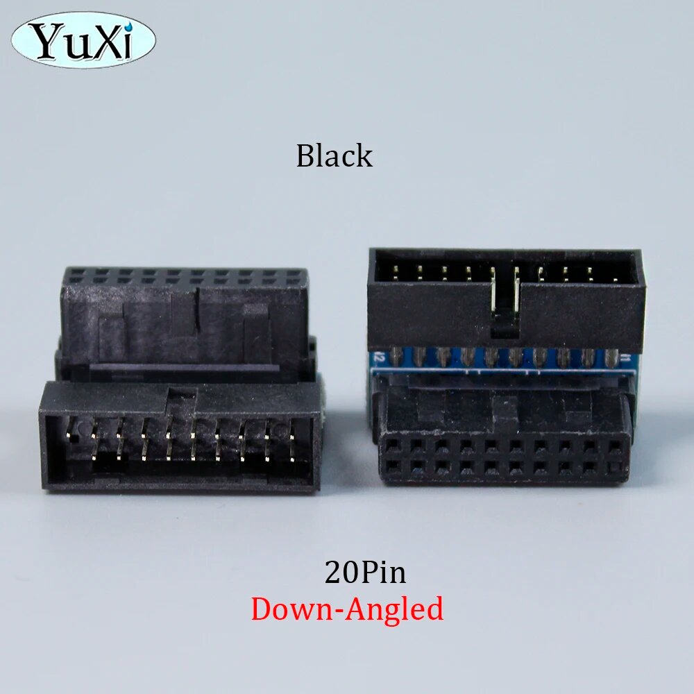 YuXi 20Pin Down-Angled Black USB 3.0 адаптер