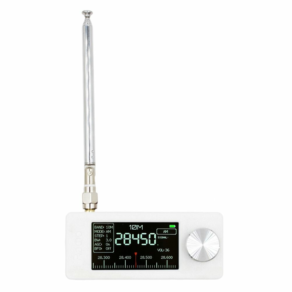 Магнитола Портативное радио с антенной, режим LSB USB AM FM, белый