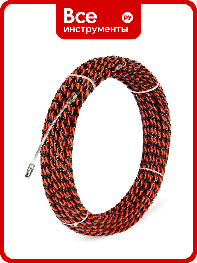 Протяжка из полиэстера FORTISFLEX PET-3-6.0/50 76677, двухцветный черный и красный, полиэстерный материал