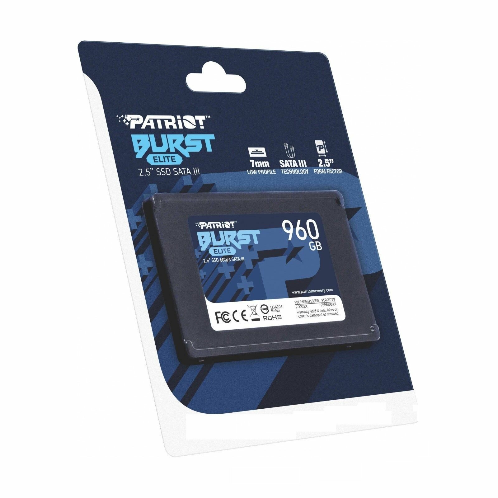 SSD накопитель Patriot Memory Burst Elite 960 ГБ (PBE960GS25SSDR)