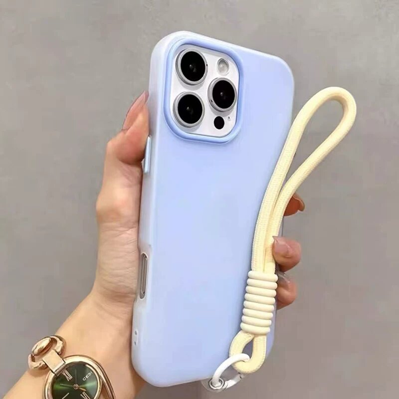 Силиконовый чехол для Honor 400 Pro с желе-текстурой, синий с лямкой S522, мягкая поверхность