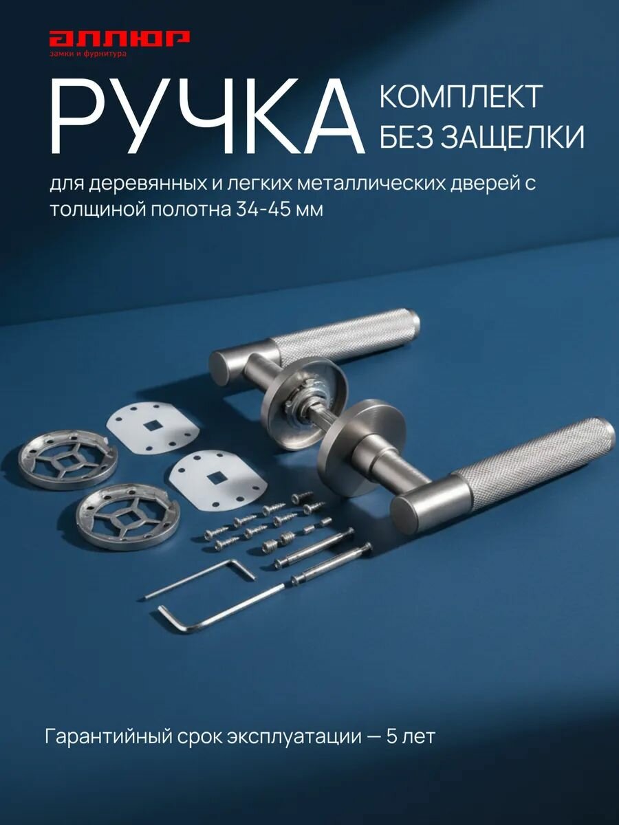 Ручки дверные на розетке, итальянский матовый никель