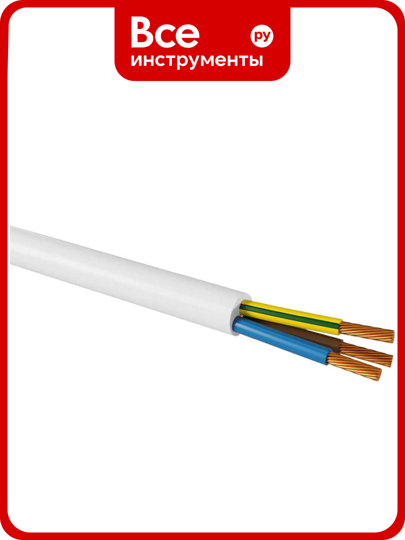 Провод TDM ELECTRIC пркс 3x2,5(N)-0,38 (20м), белый TDM SQ0136-0023