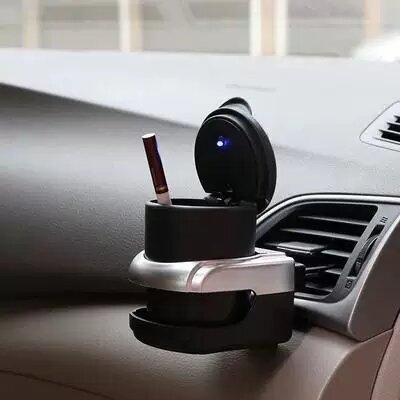 Металлическая автомобильная пепельница 4S с подсветкой и креплением на вентилятор, 1 шт. автомобильный аксессуар