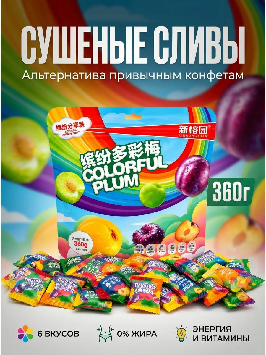 Микс разных сортов сушеной Сливы "Colorful Plum" 360 г
