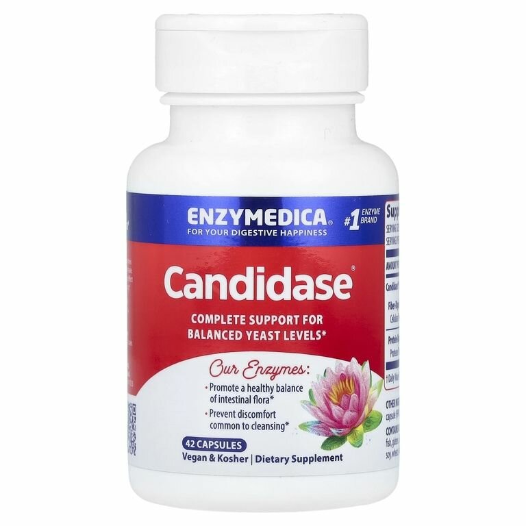 Enzymedica, Candidase, Кандидаза, 42 капсулы