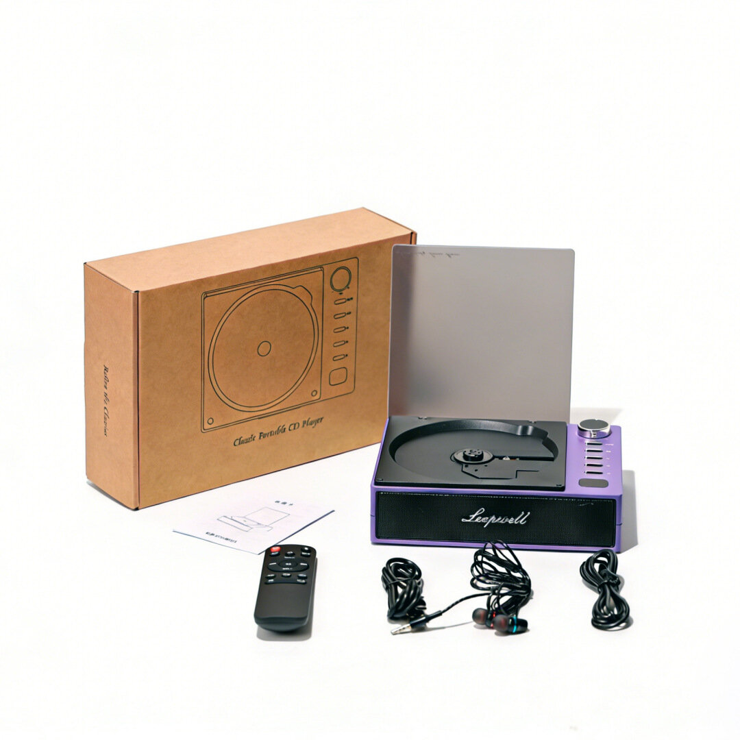 Портативный CD-плеер, FM-радио, Bluetooth-колонка, пульт дистанционного управления