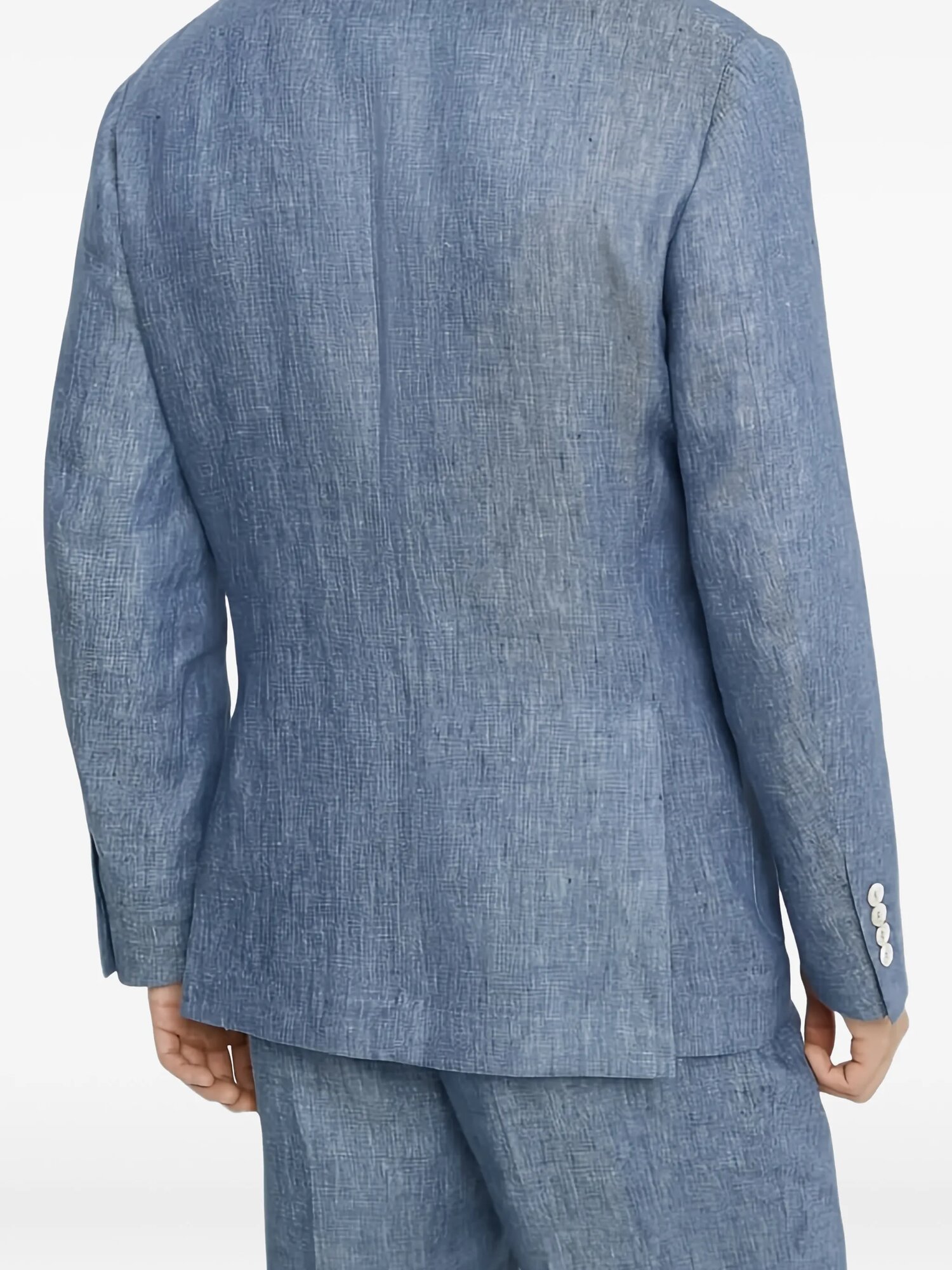 Пиджак BRUNELLO CUCINELLI Single-breasted linen blazer, размер 48, blue — фото 1