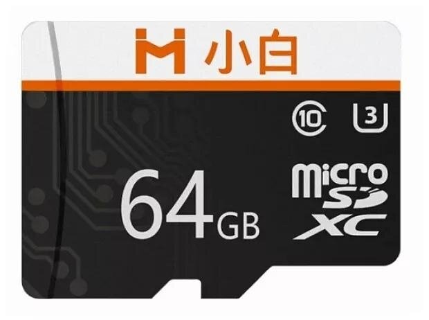 Карта памяти Xiaobai Micro SD Memory Card 64GB, черный