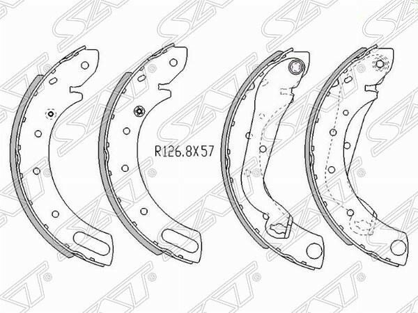 Колодки тормозные барабанные SAT ST-44060-0F025 Nissan Serena 91-01 / Mistral 94-96