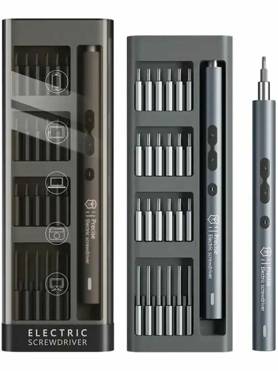 Отвертка электрическая Kingsdun KS-882038-N20 51in1, для точных работ, серебристая