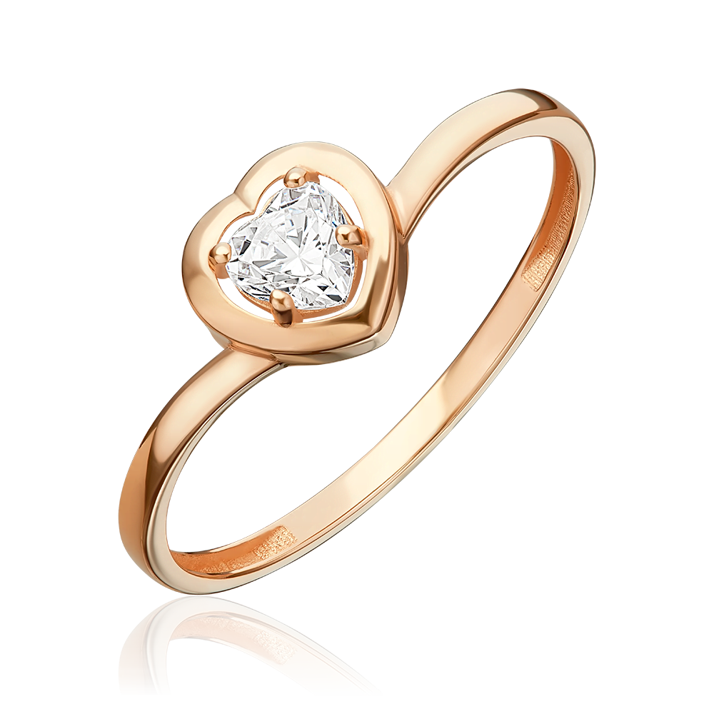 Набор колец PLATINA, красное золото, 585 проба, фианит
