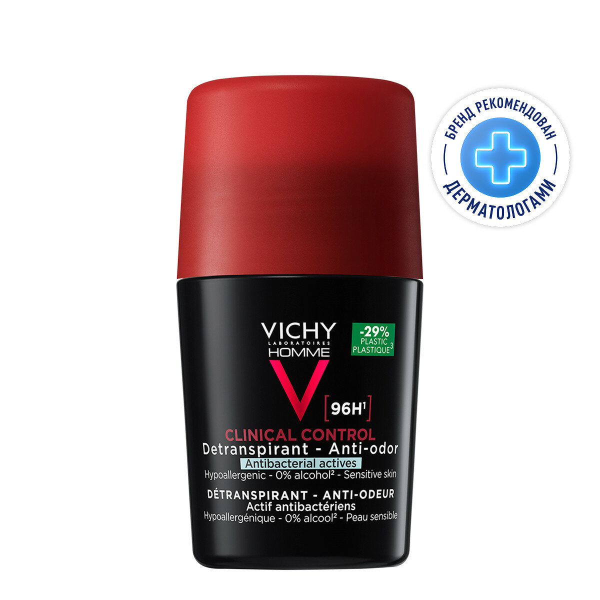 Vichy Homme Дезодорант-антиперспирант для мужчин Clinical Control 96 часов 50мл