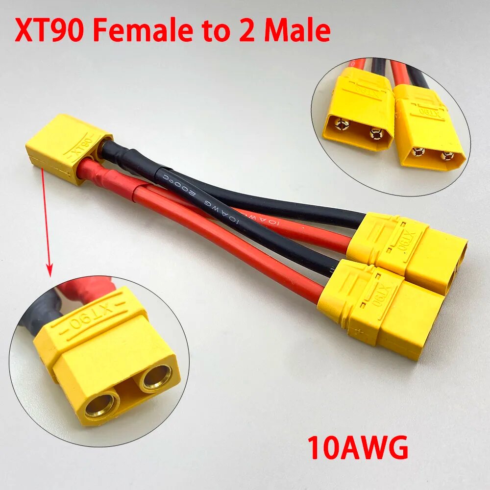 XT90 Female to 2 Male 10AWG
