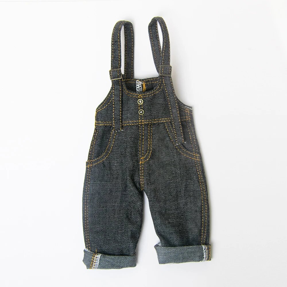 Джинсовые комбинезончики для кукол Blythe, серый, Overalls-1