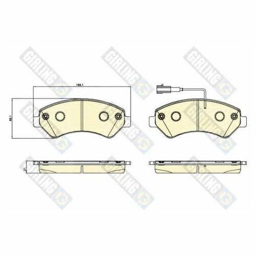 Комплект передних тормозных колодок Girling 6120695 для Fiat DUCATO
