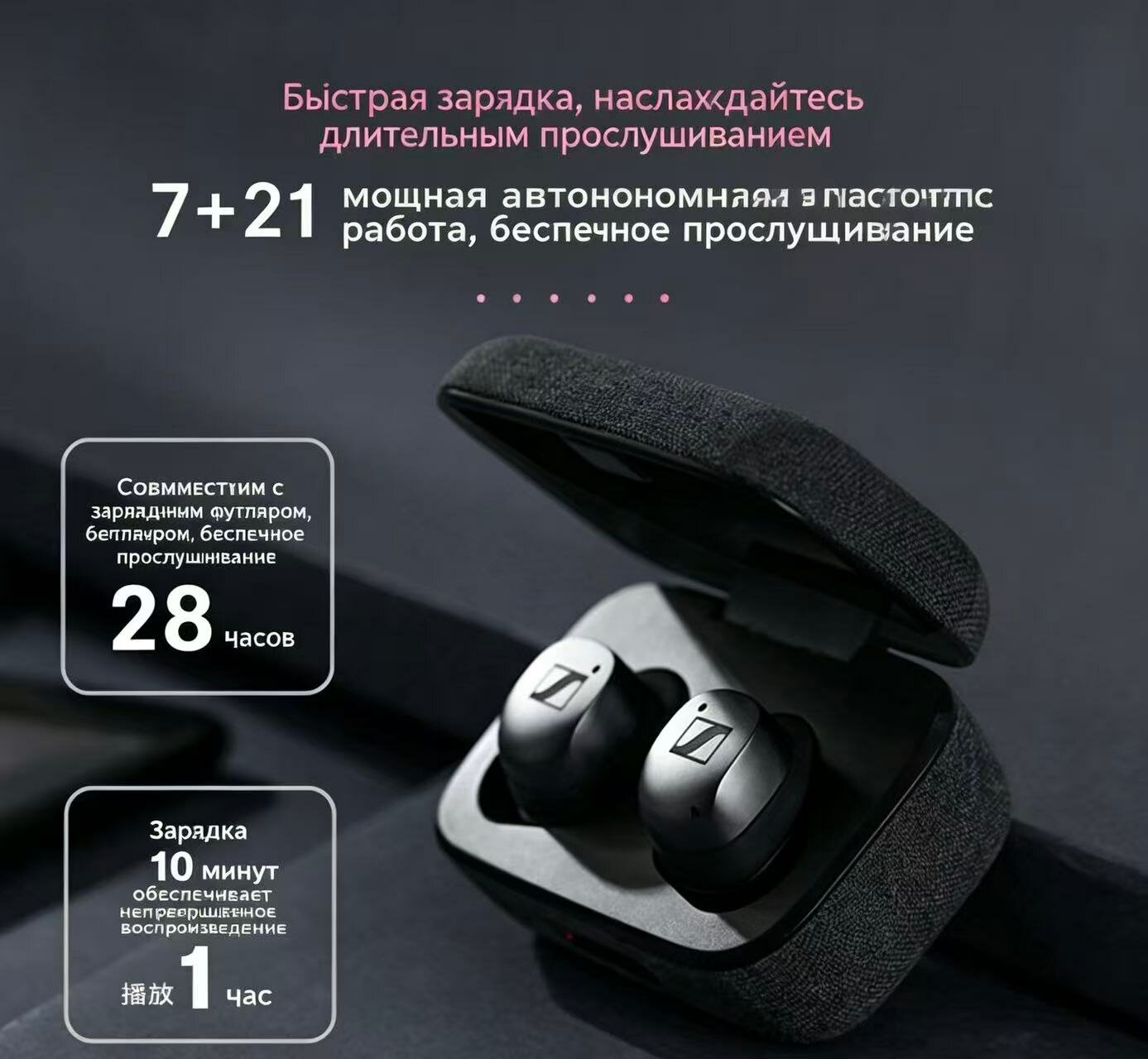 Беспроводные наушники Sennheiser Momentum True Wireless 4, черный