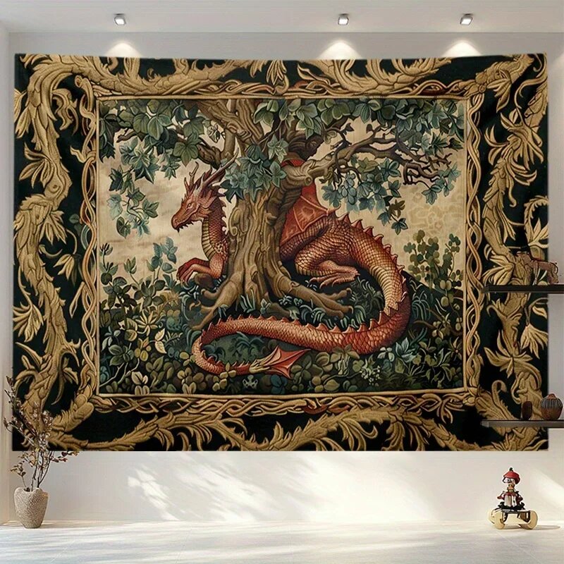 VIKAMA Гобелен с драконом 100% полиэстер 100x150cm(3.3X4.9FT