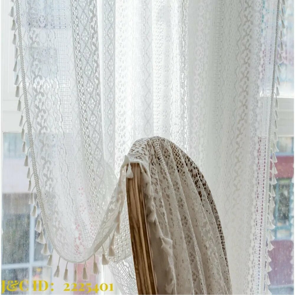 Тюль 150x260 см крепление Кулиска, белый, прозрачный