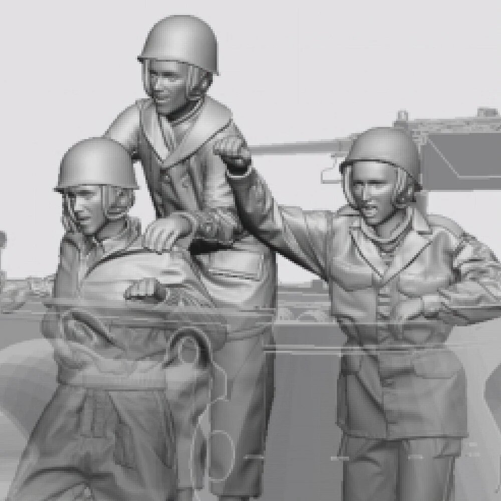 Фигурки солдат ZKBOZK 1/35, набор из 3 шт, резиновые, не собранные, неокрашенные