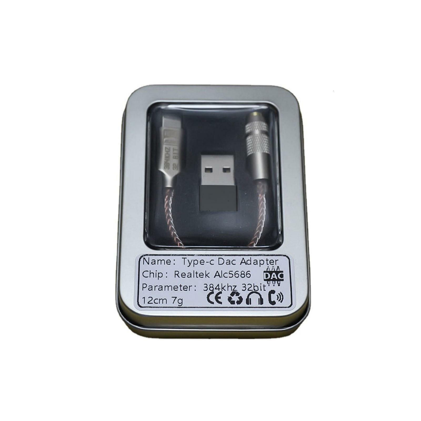 Адаптер Type-C — 3,5 мм с ЦАП, Упакованная USB-головка