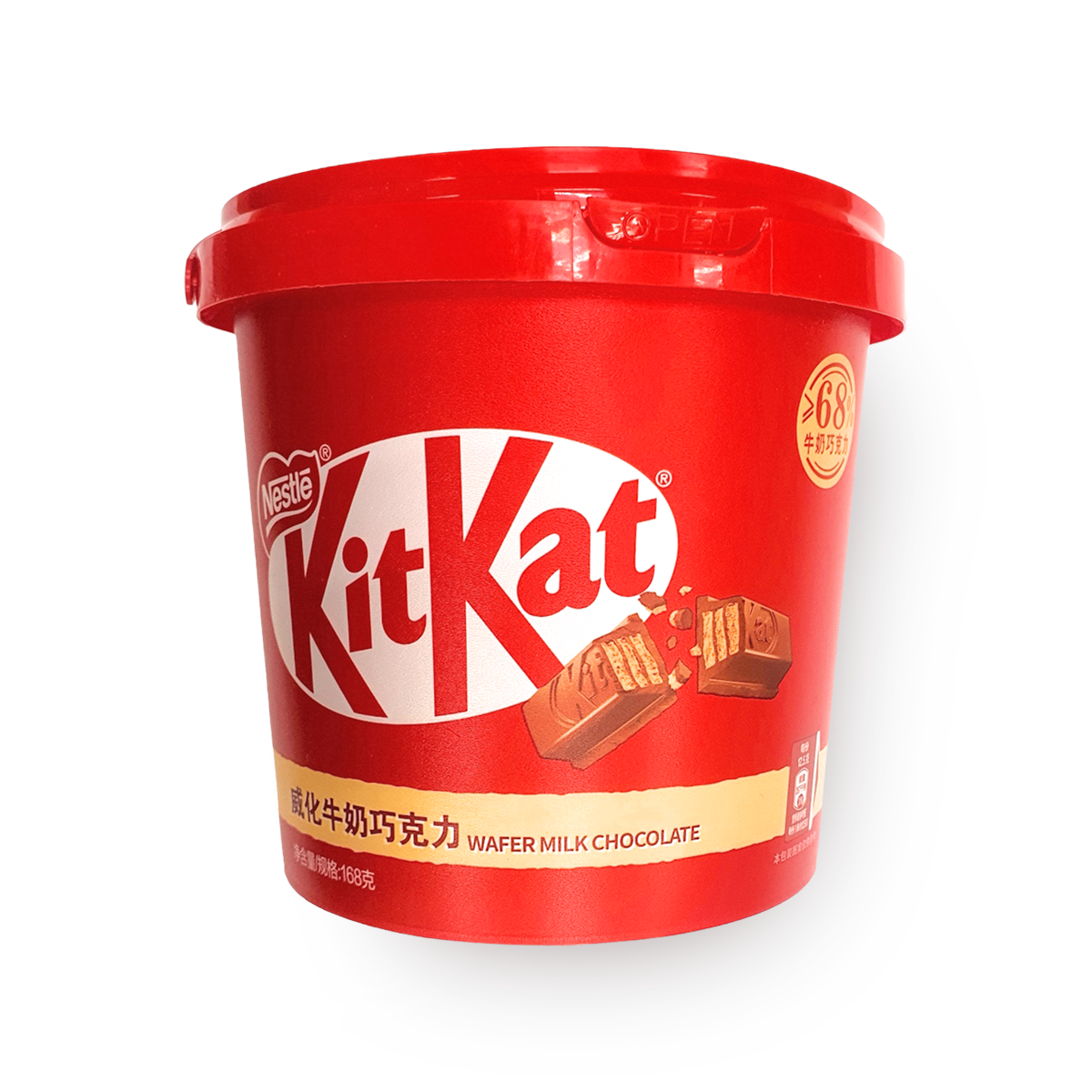 Шоколад KitKat, молочный, с хрустящей вафлей, в ведре, 168 г