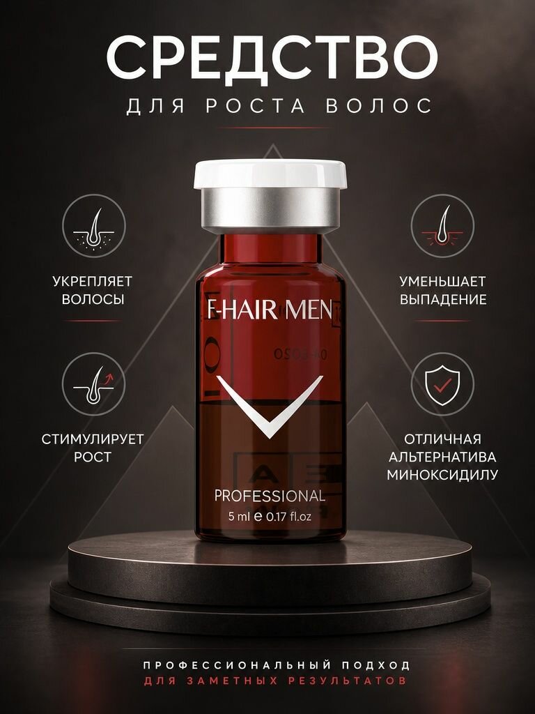 Коктейль против выпадения волос F-HAIR MEN, мезотерапия, 5 мл