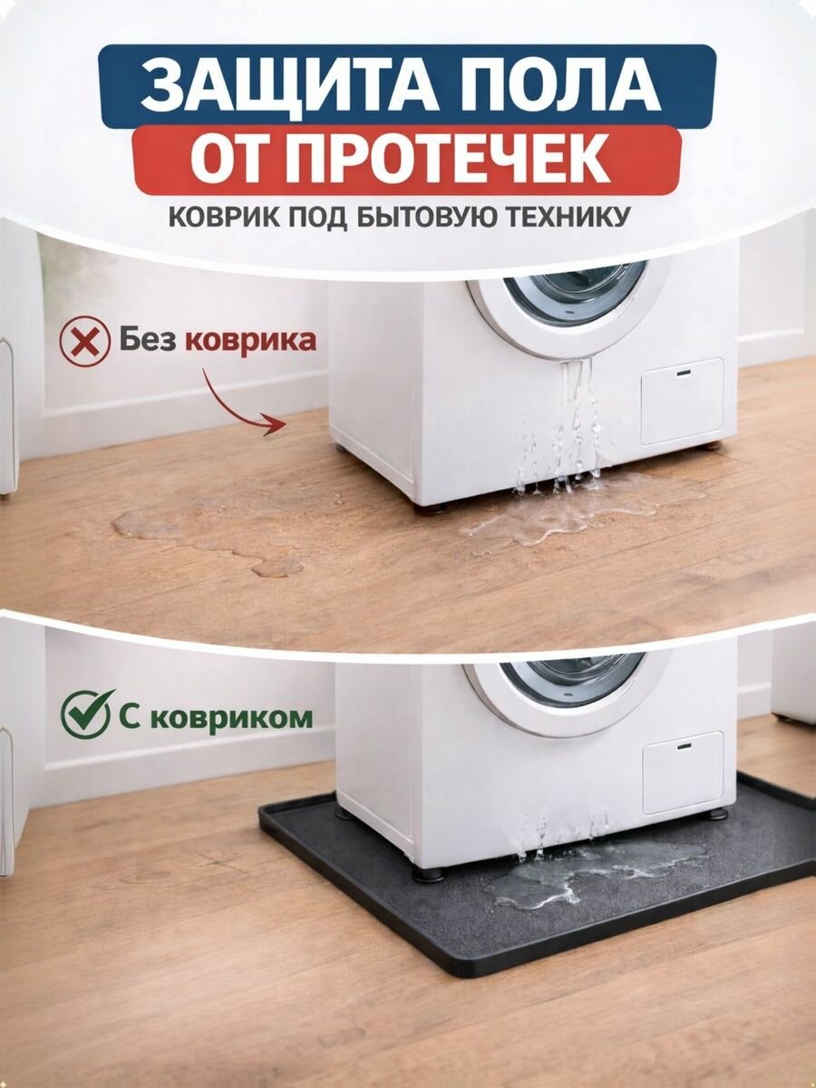 Универсальный силиконовый коврик 60x60 см под бытовую технику, защитный поддон от воды и протечек
