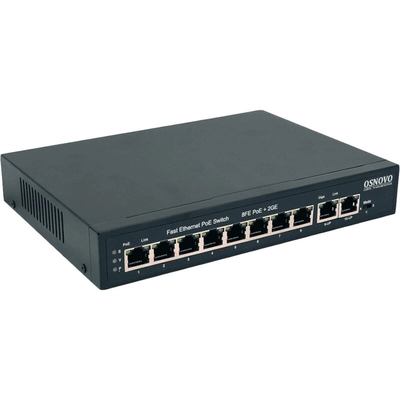 Коммутатор Osnovo SW-20820(120W) (L2) 8x100Мбит/с 2x1Гбит/с 8PoE неуправл